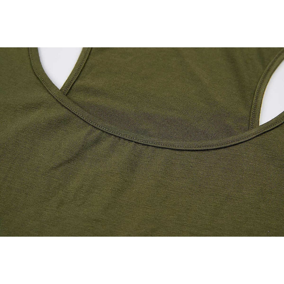 Men's Cotton Workout Tank Tops Dry Fit Gym Bodybuilding Training Fitness Sleeveless Muscle T Shirts (Army Green, Large)