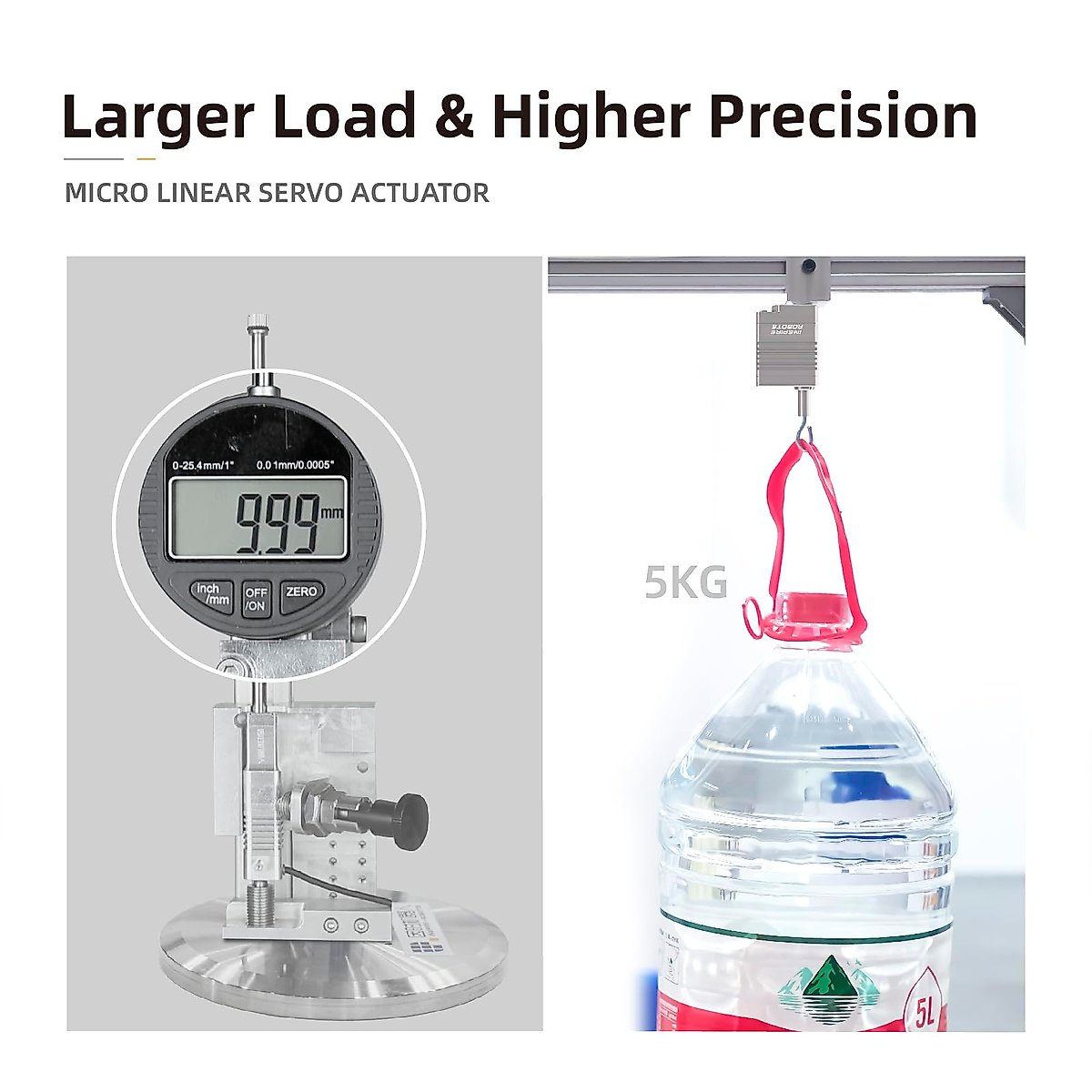 INSPIRE ROBOTS LAS High Precision Micro Linear Servo Actuator,Stroke 16mm,Force 23.6lbs(105N), Drive&Control Integrated| for Robotics,Industrial Automation,Biomedical Instrument,Education|LAS16-021D