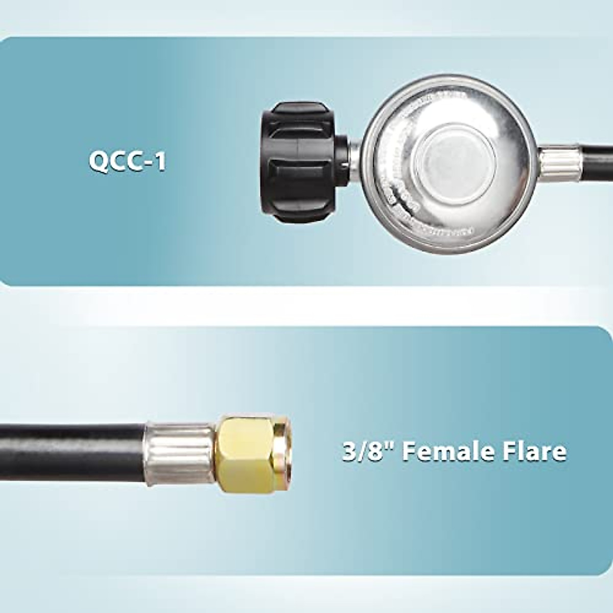 SHINESTAR 5FT Propane Adapter Hose with Regulator for Blackstone 17 & 22 Inch Flat Top Griddle, Propane Elbow Adapter Included, Connect to Large Propane Tank