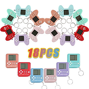 DJMUMU 18Pcs Mini Games Party Favors Keychains for Kids Video Game Party Favors Video Game Keychains for Backpack Birthday School Party Favor Supplies Key Chains for Kids Video Game Favors