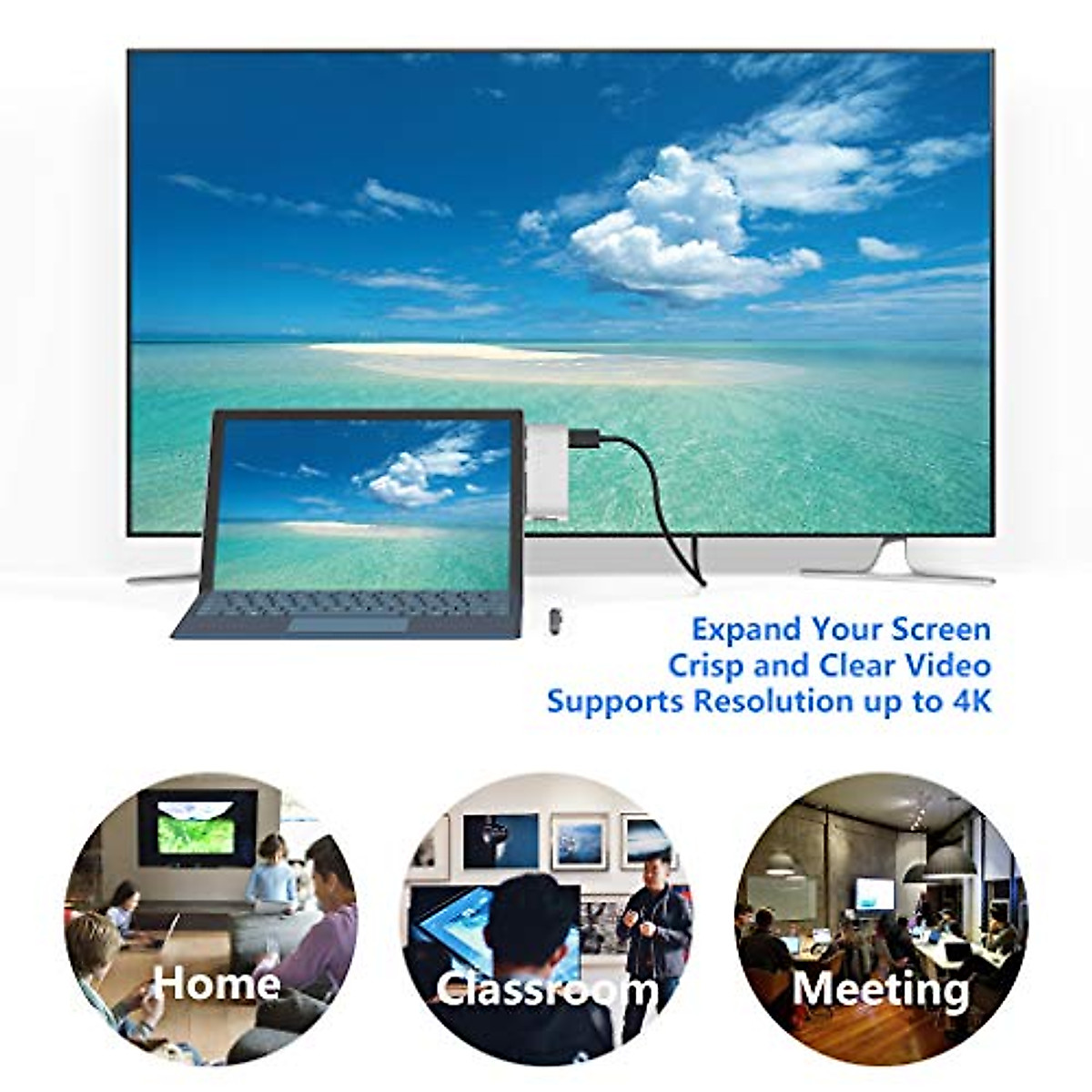 Surface Pro 4/Pro 5/Pro 6 Docking Station USB Hub USB 3.0 Hub Adapter, SD & TF/Micro SD Memory Card Reader, 4K HDMI Port Converter Accessories for Microsoft Surface Pro 6/5/4