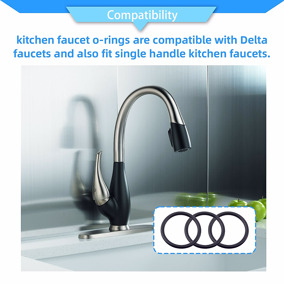 1-1/2Inch O-Rings Compatible with Delta RP25 Faucet Water Fall O-Ring, RP25 O-Rings for Brass Pop-up Drain and Single Handle Kitchen Faucets, Fit Models Produced After 1969, 3 Pack