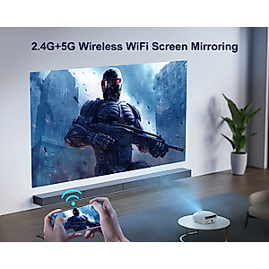 4K Projector with WiFi and Bluetooth 5.2, WiMiUS Newest P60 480 ANSI Lumens Portable Projector Dust Proof Supports 4P/4D Keystone, 50% Zoom, PPT, 200000H LED for Smartphone, Laptop, PS5, TV Stick