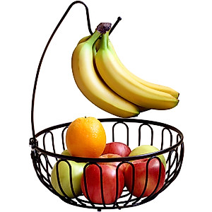 Deco Brothers Fruit Bowl with Banana Holder, Bronze