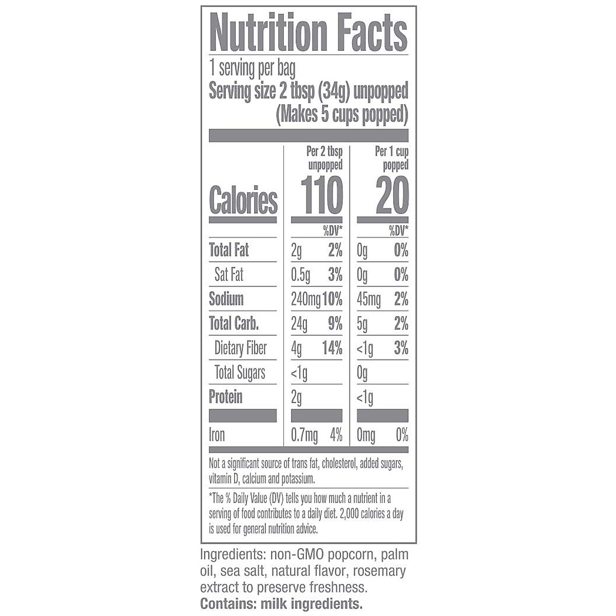 Jolly Time Healthy Pop Microwave Popcorn, Low Fat Gluten Free Non-GMO (Healthy Pop 100's - Butter & Sea Salt, 1.2 Ounce (Pack of 30))