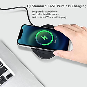 Coffee Mug Warmer & Mug Set,Self Heating Mug with Wireless Smart Charging,304 Stainless Steel Mug with Lid 12 oz,Perfect for Desktop Home Office,Gift for Coffee Lovers, Keeps Up to 131°F/55°C (Black)