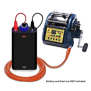 BatPower 6.6FT Electric Reel Power Cable for Miya Epoch Command CZ CAT CAC CX US Electric Fishing Reels Power Cord Power Assist Reel Battery Power Cable 200CM