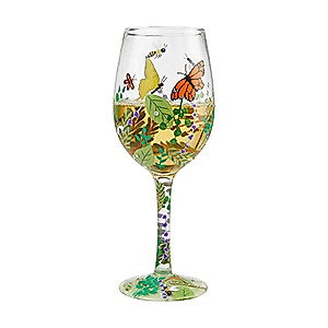 Enesco Designs by Lolita Organica Artisan Wine Glass, 15 Ounce, Multicolor,6007475