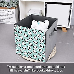 Cute Panda Collapsible Storage Bins Basics Folding Fabric Storage Cubes Organizer Boxes with Handles