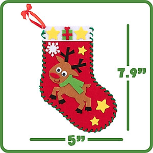 READY 2 LEARN Christmas Crafts - Create Your Own Christmas Stockings - Set of 4 - Christmas Decorations for Home - All Materials Included