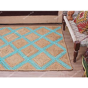 Narayan Rug Natural Jute Hand Braided Diamond Pattern Rug Bohemian Rug Decor Rug Handwoven Rug Custom Rug Decorative Rug