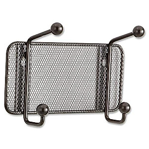Safco Products Onyx Wall Rack, 2 Hook, Black, 3" D x 8.5" W x 5.5" H