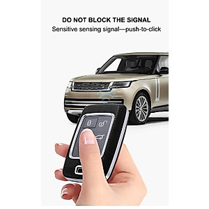 SANRILY PC+Leather Key Fob Cover for Jaguar XF 2021 and for Land Range Rover Discovery Rover Sport 2018 2019 Keyless Smart Key Case Shell with Keychain Pink