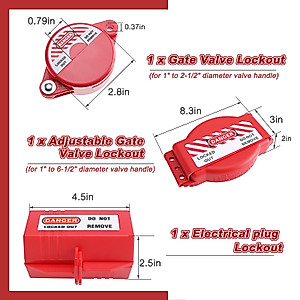 RealPlus Electrical Lockout Tagout Kit - Safety Padlocks, Gate Valve Lock, Ball Valve Lockout Device, Circuit Breaker Lockout, Hasp, Plug Lock, Cable Lockout, Loto Tags Set
