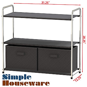 Simple Houseware 3-Tier Closet Storage with 2 Drawers, Dark Grey