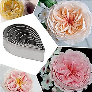 OKUBOX BT02 7pcs/set Stainless Steel Rose Petal Cake Cookie Cutter Mold Pastry Baking Mould Tear Drop Cutter Set