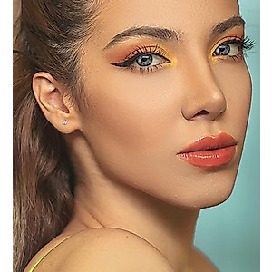 Enticera 3mm G23 Titanium Earrings for Sensitive Skin Handmade Flower Screw Back 5A+Cubic Zirconia Earrings 20g 14K Gold Hypoallergenic Nap Earrings for Helix Cartilage Piercing White