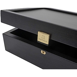 Handmade Wooden Storage Chess Box BLACK / Case for Standard Size Chess Pieces (32 pcs - up to 3,75" inch pieces - Chessmen Not Included)