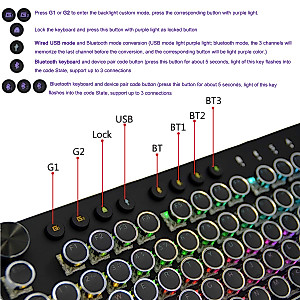 MK11 RGB Mechanical Keyboard Wireless/Wired Multi-Device Gaming Keyboard-Blue Switch-RGB LED Backlit-87 Keys for PC/Mac/iPad/iPhone/Smartphone/Laptop (Black)
