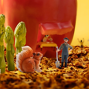 Warmtree 4 Pack Miniature Leave Realistic Miniature Leaves Simulation Leaves for DIY Model Railway Fairy Garden Diorama Supplies Christmas Thanksgiving Village Accessories