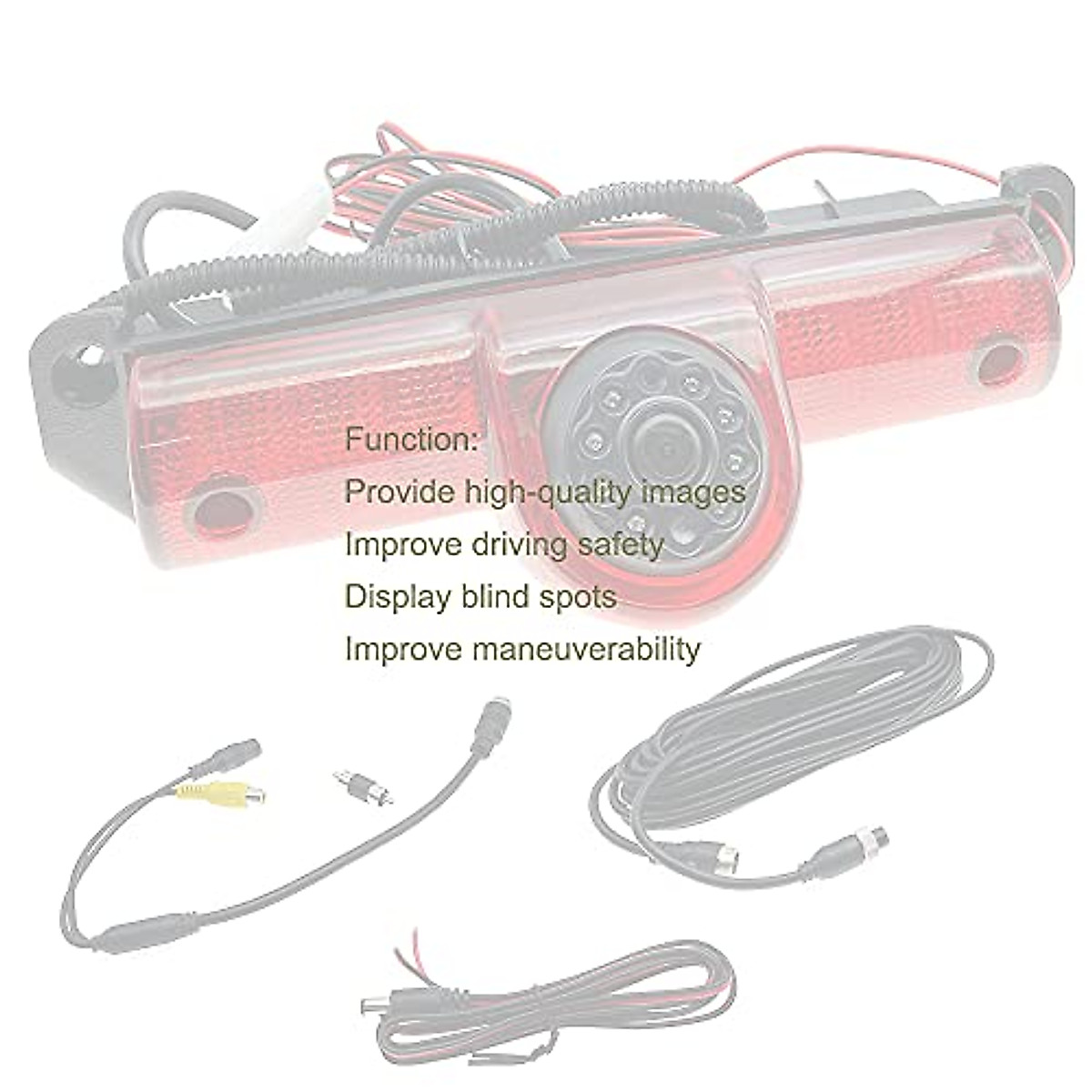 Brake Light Rear View Reverse Backup Camera Compatible with 2003-2019 Chevy Express GMC Savana Van 1500 2500 3500