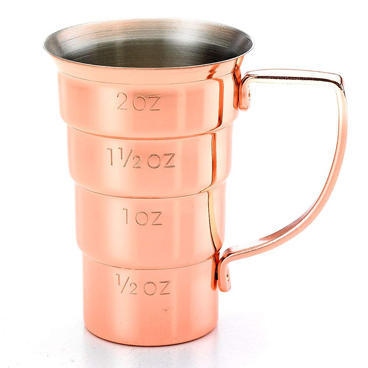 Barfly M37108CP Drink Jigger, 2 oz, Copper w/Handle