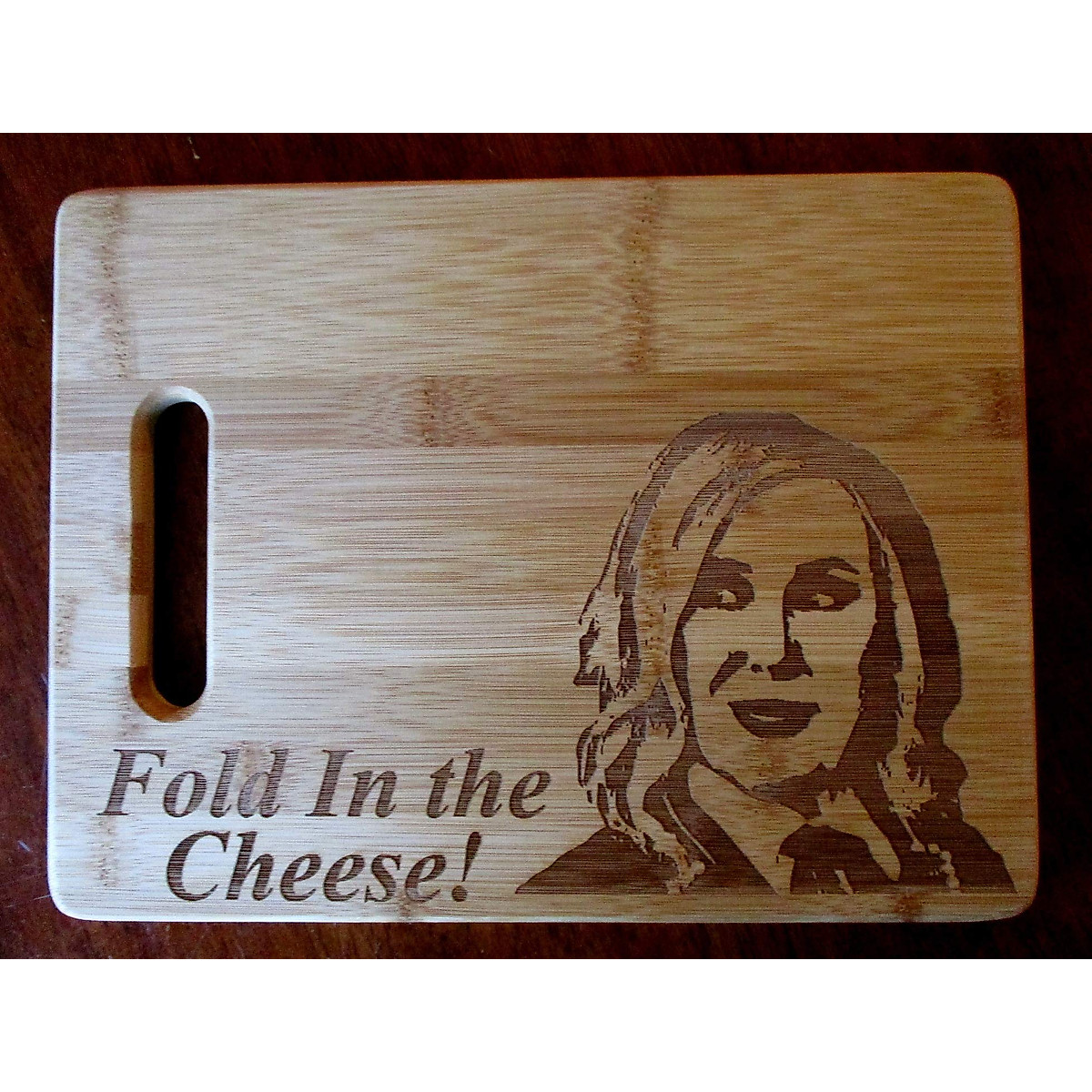 Custom Moria Rose Cutting Board Small or Large Bamboo Cutting Board Fold in the Cheese Christmas Gift