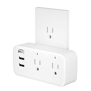 JINTU Smart Plug,Smart Outlet Home Wifi Dual Two USB Plug Compatible with Alexa, Google, IFTTT for Smartphone, Voice Control, Remote Control,No Hub Required,Overload Protection