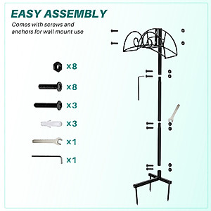 Garden Hose Holder, Water Hose Stand for Outside, Pipe Storage Rack for Outdoor, Heavy Duty Metal Hose Reel, Black