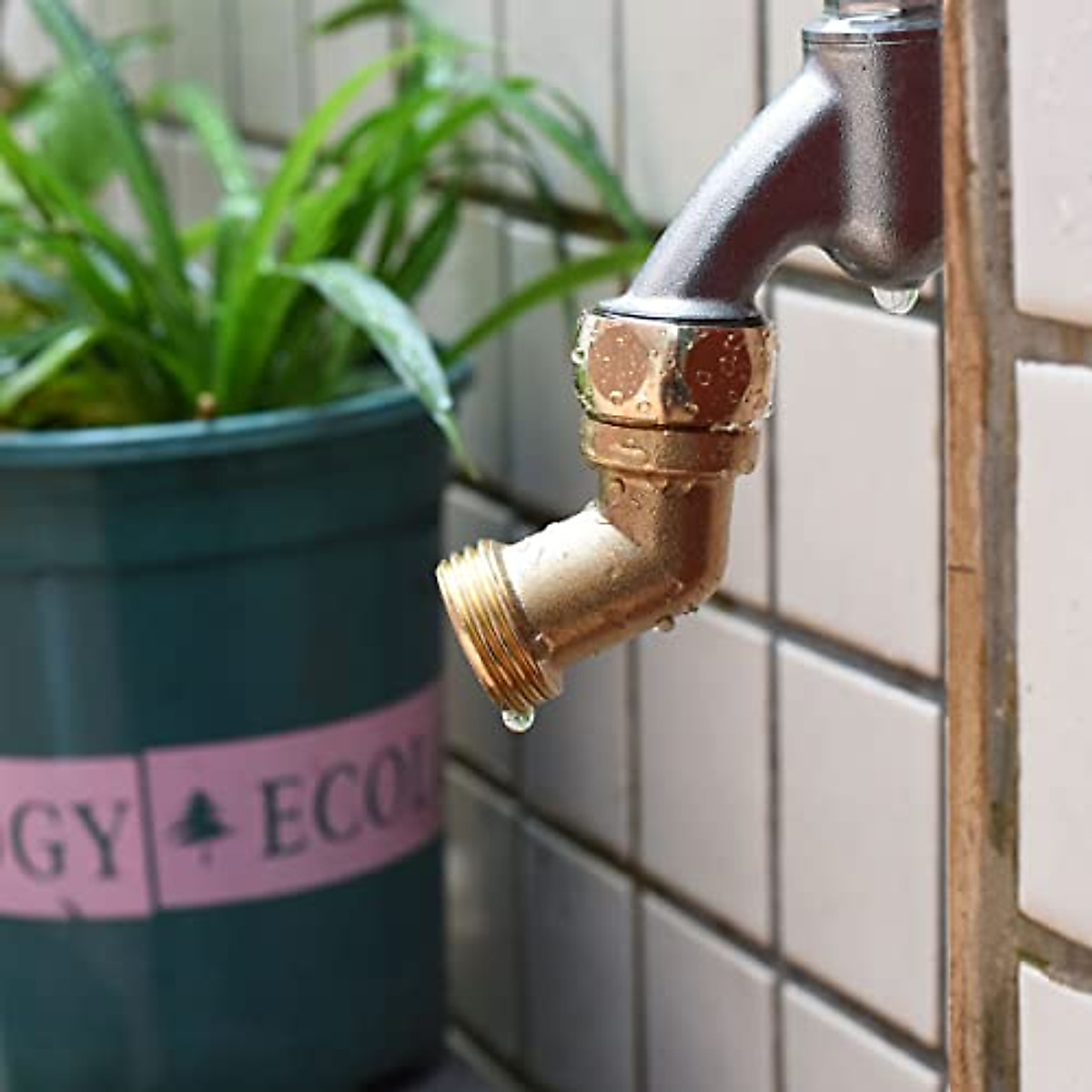 PLG Garden Hose Elbow Connector 45 Degree Hose Extender for RV Water Hose Solid Brass