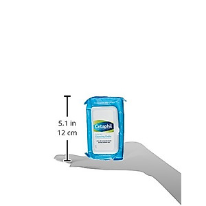 Cetaphil Face and Body Wipes, Gentle Skin Cleansing Cloths, 50 Count, Twin Pack, for Dry, Sensitive Skin, Flip Top Closure, Great for the Gym,Travel, in the Car, Hypoallergenic, Fragrance Free