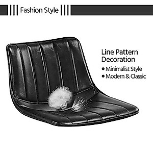 Yaheetech 18" PU Leather Dining Chairs Armless Chairs Indoor/Outdoor Kitchen Dining Room Chairs with Metal Legs Upholstered, Set of 4, Black