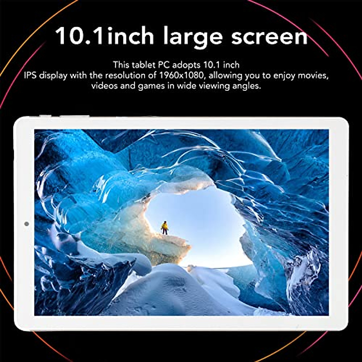 Rendon HD Tablet, 10.1 Inch 5G WiFi Gold 100-240V IPS (US Plug)