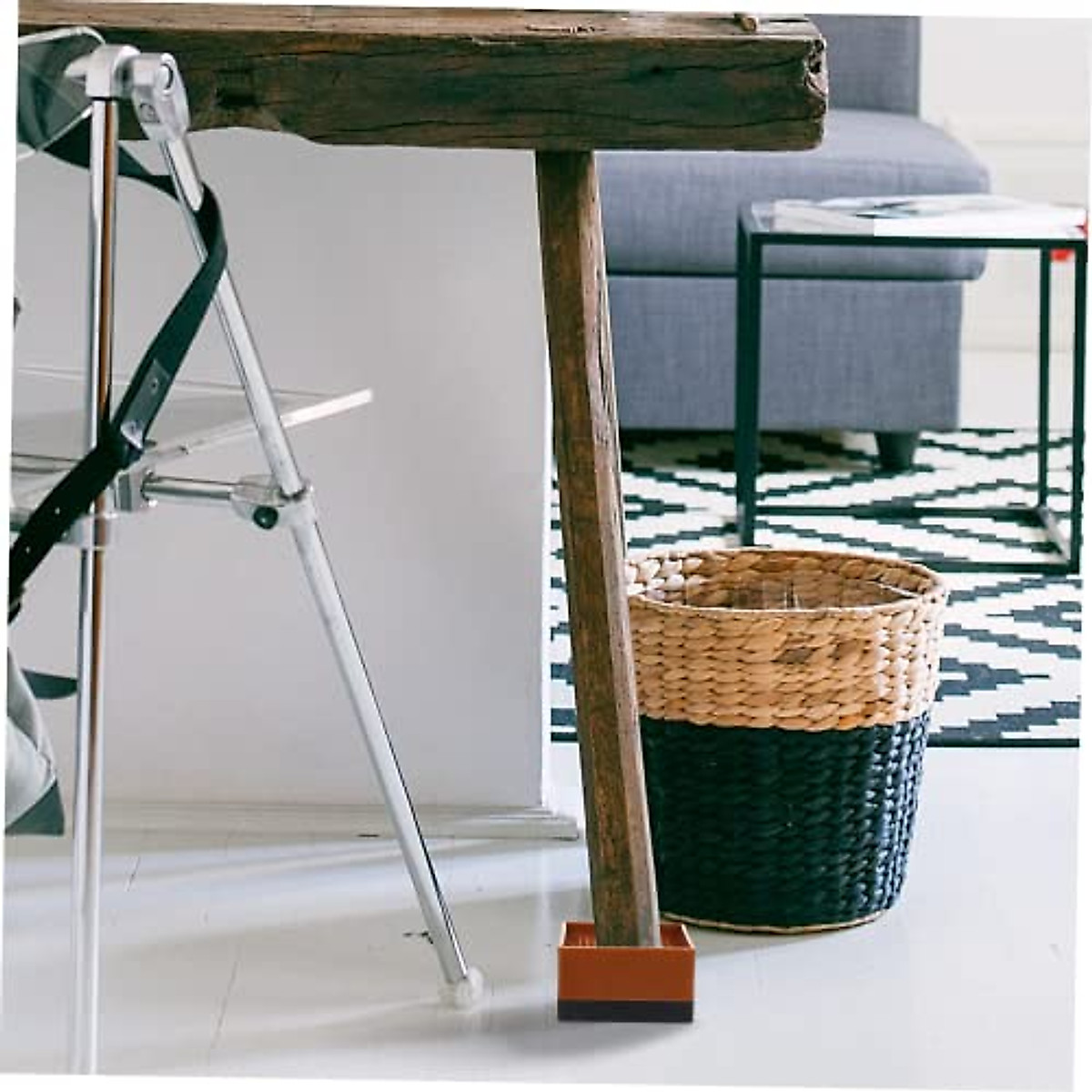 OSALADI 4pcs Booster Pad Plastic Floor Protector Washing Machine Pedestal Leg Protectors for Chairs Wood Bed Lifters Table Feet Covers Furniture Riser Block Brown Cabinet Feet Pad Sofa