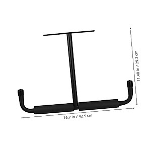 TOGEVAL Hook Display Stand Wall Hanging Display Shelf Storage Shelves Storage Rack Fishing Rods T-shaped Ceiling Rack Garage Organizer Double Sided Hooks Rod Holder Black Stainless Steel