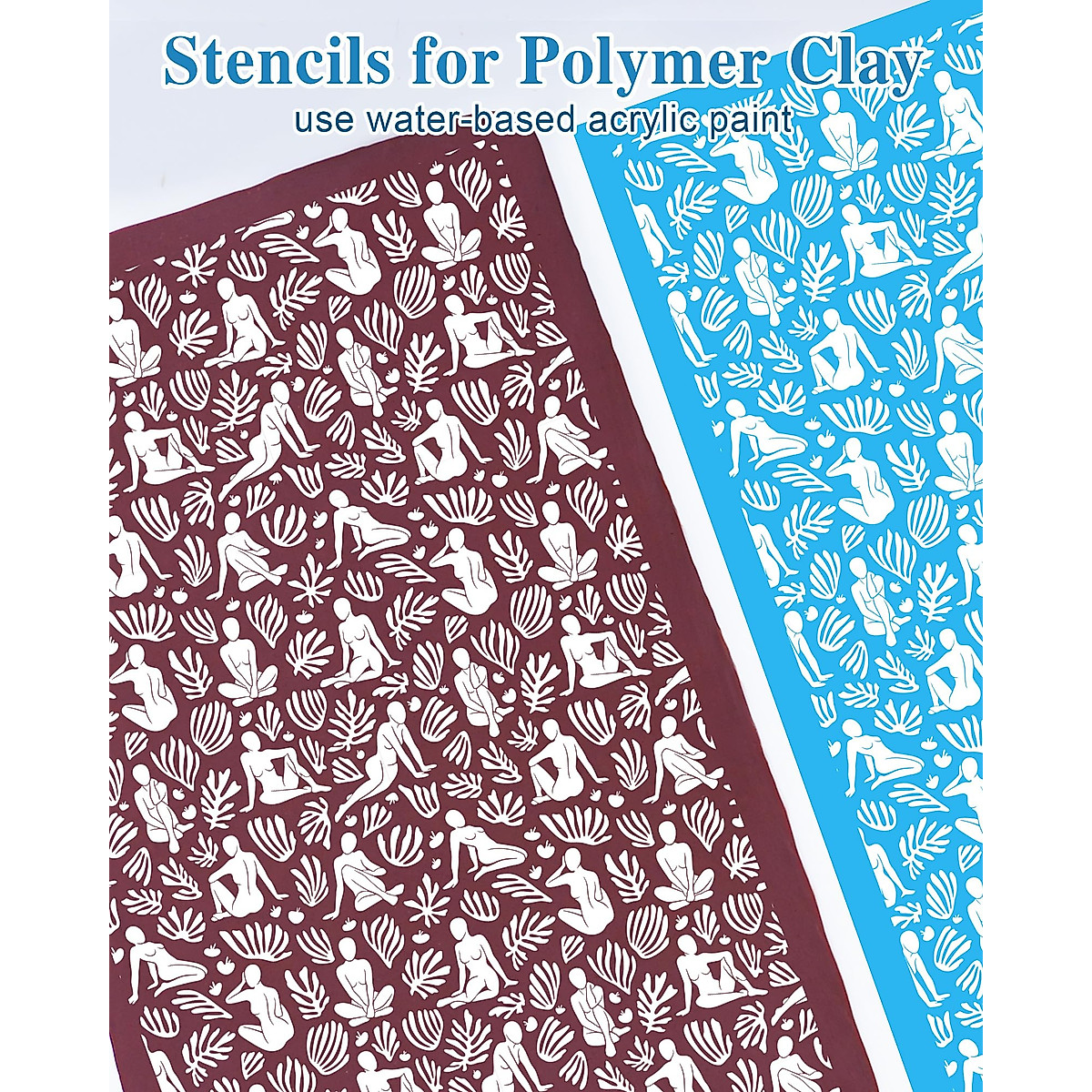 Puocaon Boho Clay Silk Screen - 8 Pcs Paisley Silk Screen Stencils for Polymer Clay Jewelry, Reusable Screen Stencils for Polymer Clay Earrings Making, Mystic Boho Polymer Clay Silk Screen Stencils