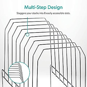 Mindspace Multi Step File Organizer | Stackable Letter Tray | File Holder | The Wire Collection, Silver
