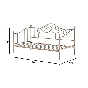 South Shore Savannah Twin Metal Daybed (39"), Pink Blush