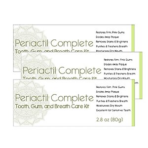 Periactil's Complete Oral Care System - Value 3 Pack Advanced Xylitol Matrix: for Teeth, Gums, Dry Mouth, Sensivity, Stain Removal and Great Breath