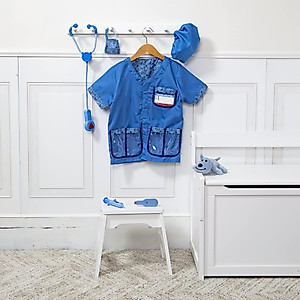Melissa & Doug Veterinarian Role Play Costume Dress-Up Set (9 pcs) - Pretend Veterinarian Outfit With Realistic Accessories, Veterinarian Costume For Kids Ages 3+