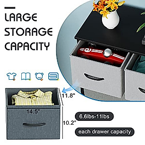 LLappuil Tall Dresser for Bedroom, 12 Drawers Dressers Chests of Drawers Tower, Fabric Dresser Storage Drawers for Clothes Organizers, Wide Large Dressers for Closet, Nursery, Gradient Grey