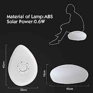 Blibly Solar Garden Lights Outdoor Glow Cobblestone Shape Lamp Garden Decor Light-White & RGB Lights Waterproof Landscape Night Lights for Lawn/Patio/Path