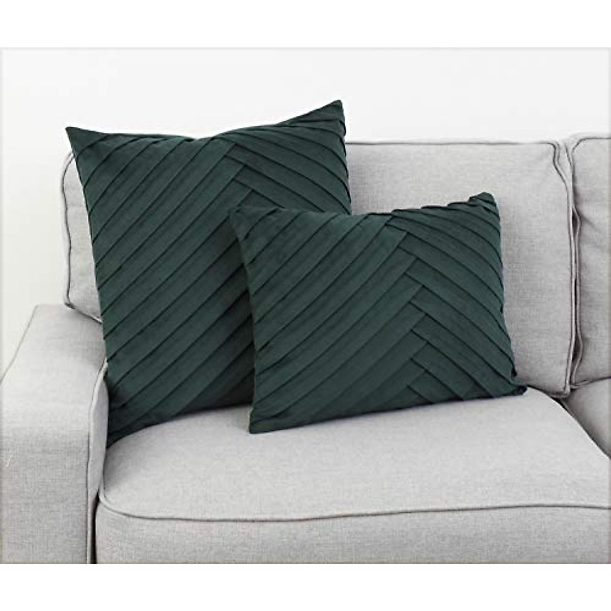 Life is Good James Pleated Velvet Square Throw Pillow, 1 Count (Pack of 1), Green