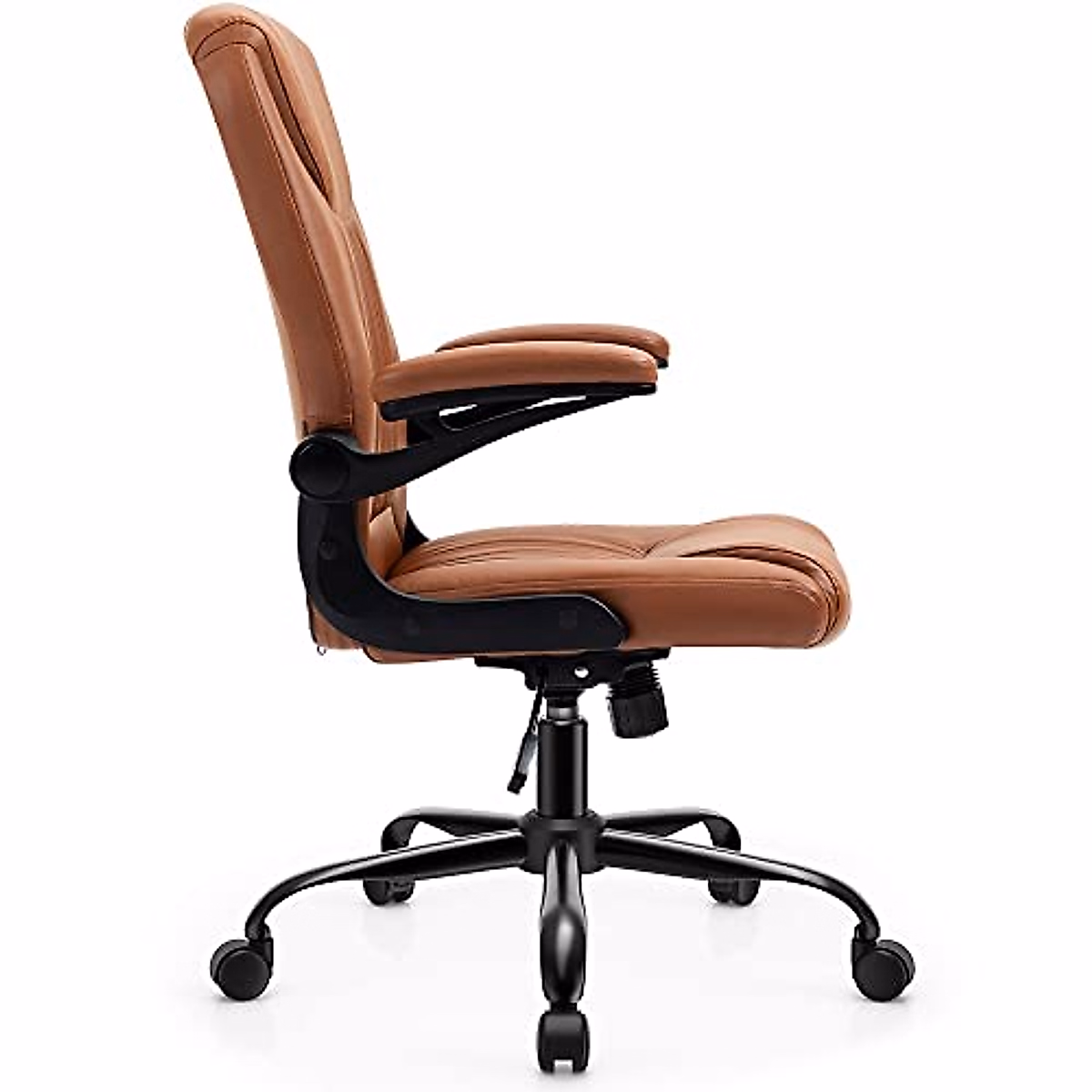 JFGJL Brown Executive Office Chairs PU Leather Computer Desk Chair Extra