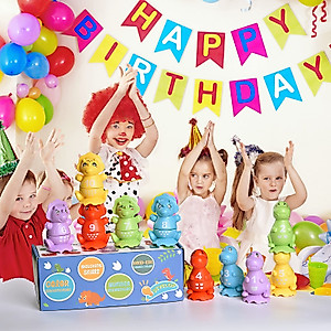 Stacking Dinosaur Toys for Kids 3-5, Stacking Blocks Toys for 2-7 Year Old Boys Girls, Educational Stacking Toys Gifts for Toddlers Age 2-4 Christmas Birthday Gifts, Dinosaur Toys for 2 Year Old Boy