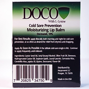DocoShield Lip Balm w/Docosanol and Lysine (3-Pack)