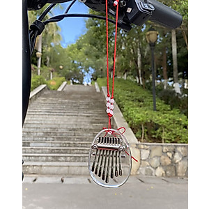 SLDHR Mini 8 Keys Kalimba Thumb Piano, Portable Marimba Music Thumb Piano Pendant with Lanyard, A Unique Gift for Children, Adults and Beginners (Oval) B12-1