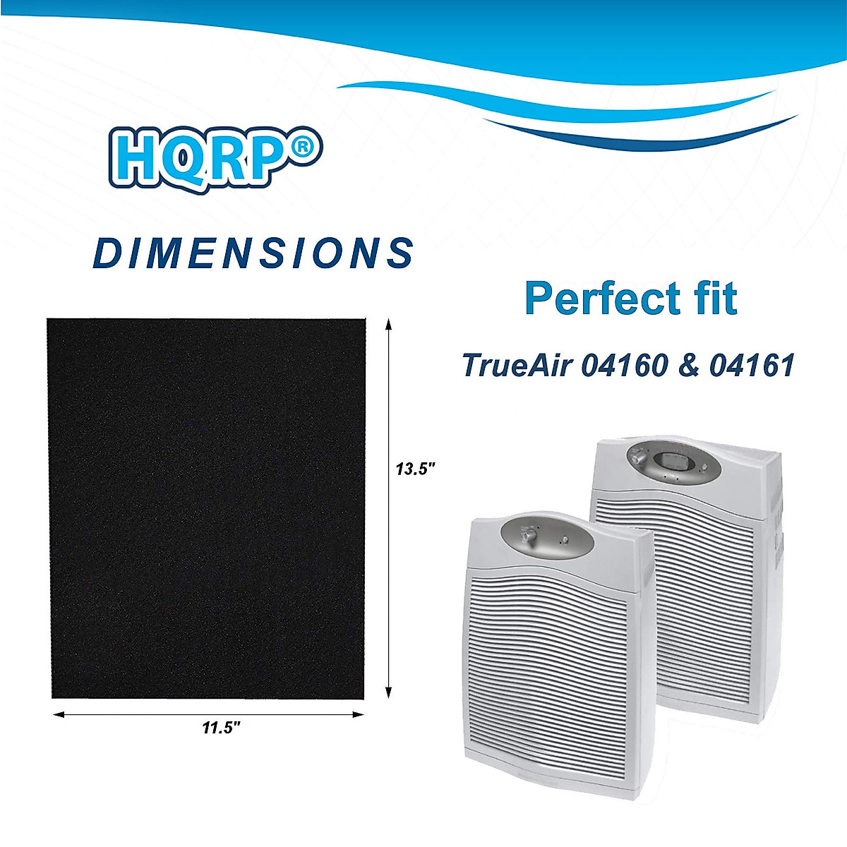 HQRP 6-Pack Carbon Filters Compatible with Hamilton Beach 04922 Replacement fits TrueAir 04160, 04161 models, fits 04912 HEPA Filter