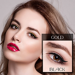 Sivak 16 Pairs Reusable Eyeliner Sticker Glitter Invisible Adhesive Eyeliner Sticker with Eyelashes Waterproof Shiny Eye Line Strip Sticker for Women Girl Halloween Makeup (Black, Gold, Pink, Purple)