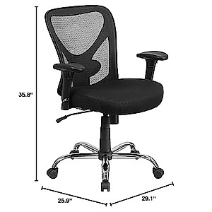Flash Furniture Big & Tall Office Chair | Adjustable Height Mesh Swivel Office Chair with Wheels